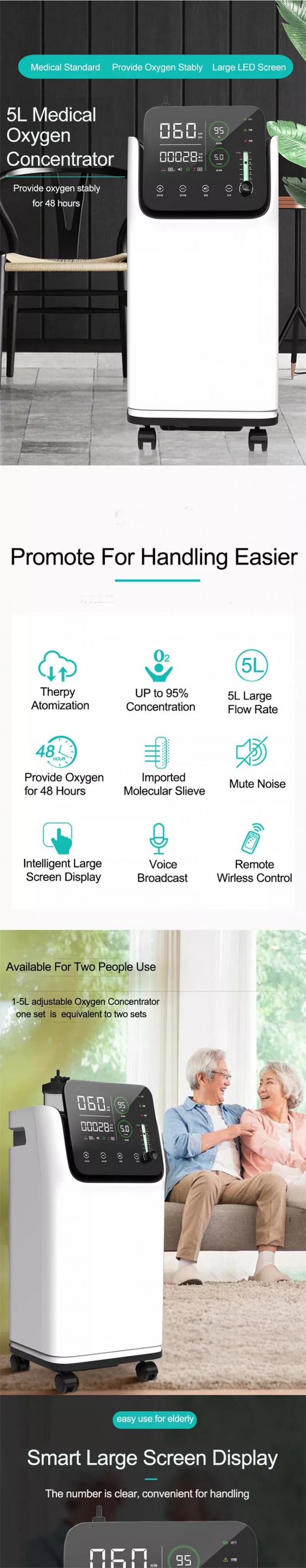 OEM High Purity 5 Litre Oxygen Concentrator 15 Lpm For Home